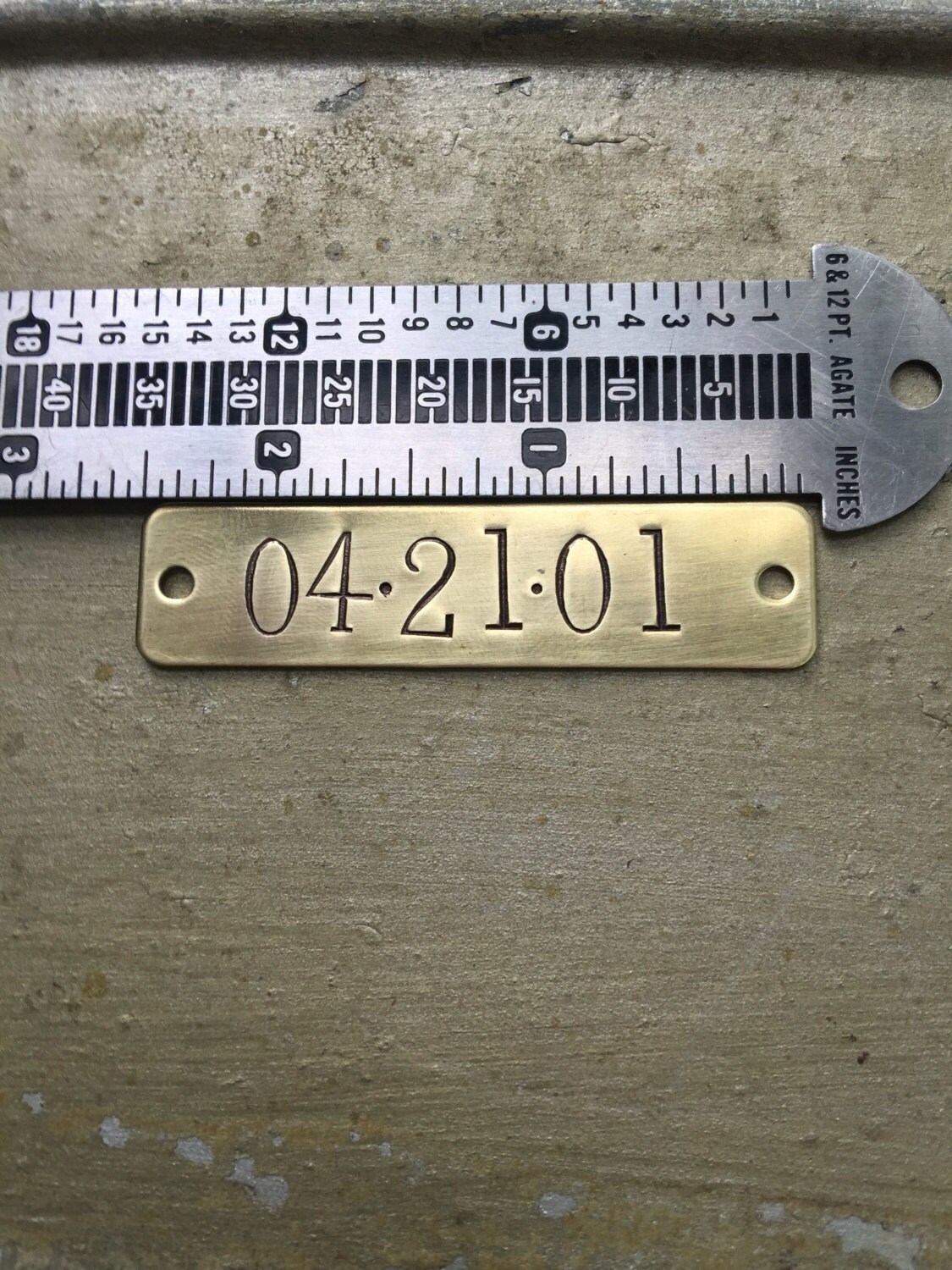 Custom Hand Punched Brass Date Tag Hand Stamped Anniversary - Etsy