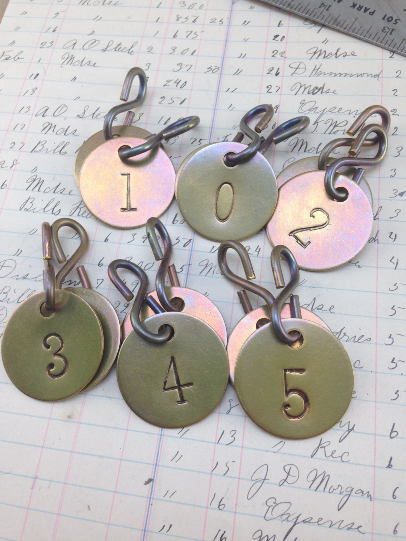 Brass Coat Check Tags Brass Hotel Key Tag Room Number Tag - Etsy