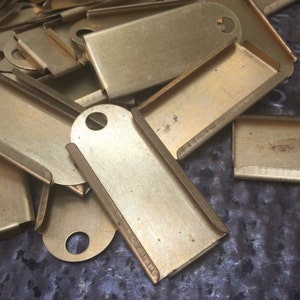 Vintage Brass Key Tag Label Holder - Steampunk Pendant Brass Tag ...