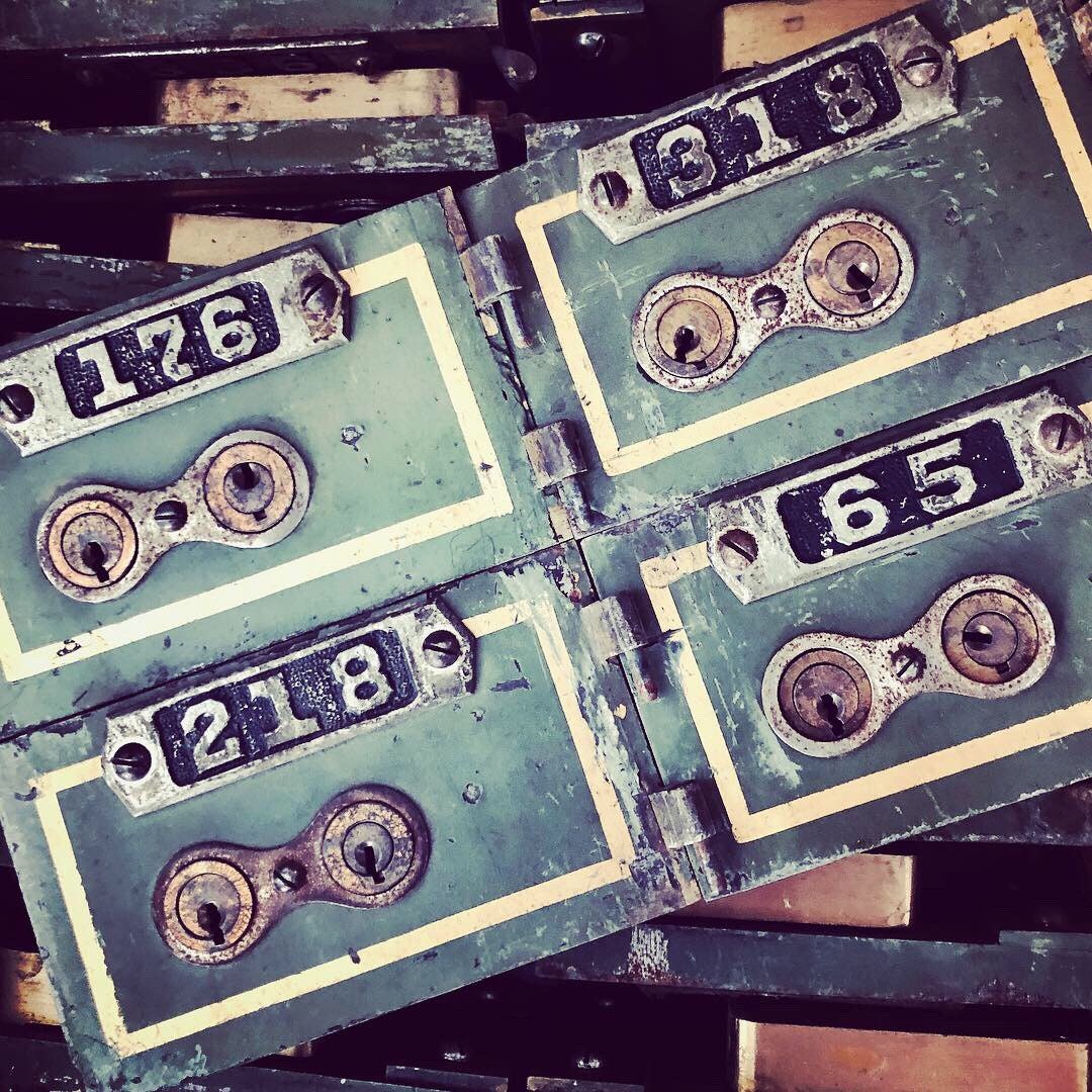 100s Antique Numbered Safe Deposit Box Doors - Post Office Box Number ...