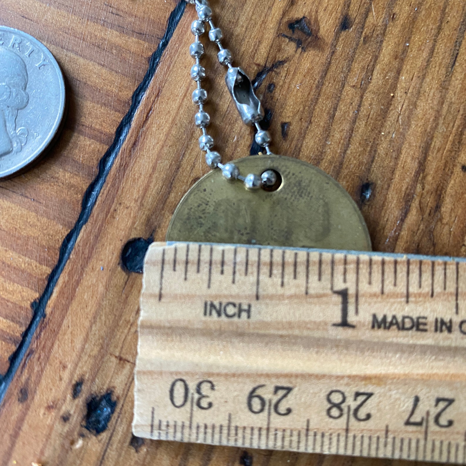 Vintage Numbered Round Brass Tool Tag With Chain ONE Vintage - Etsy