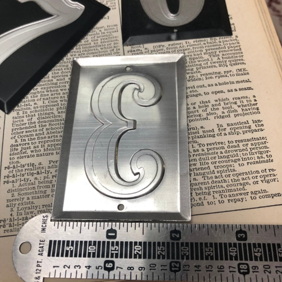 Industrial metal numbers 3 small vintage metal numbers | Etsy