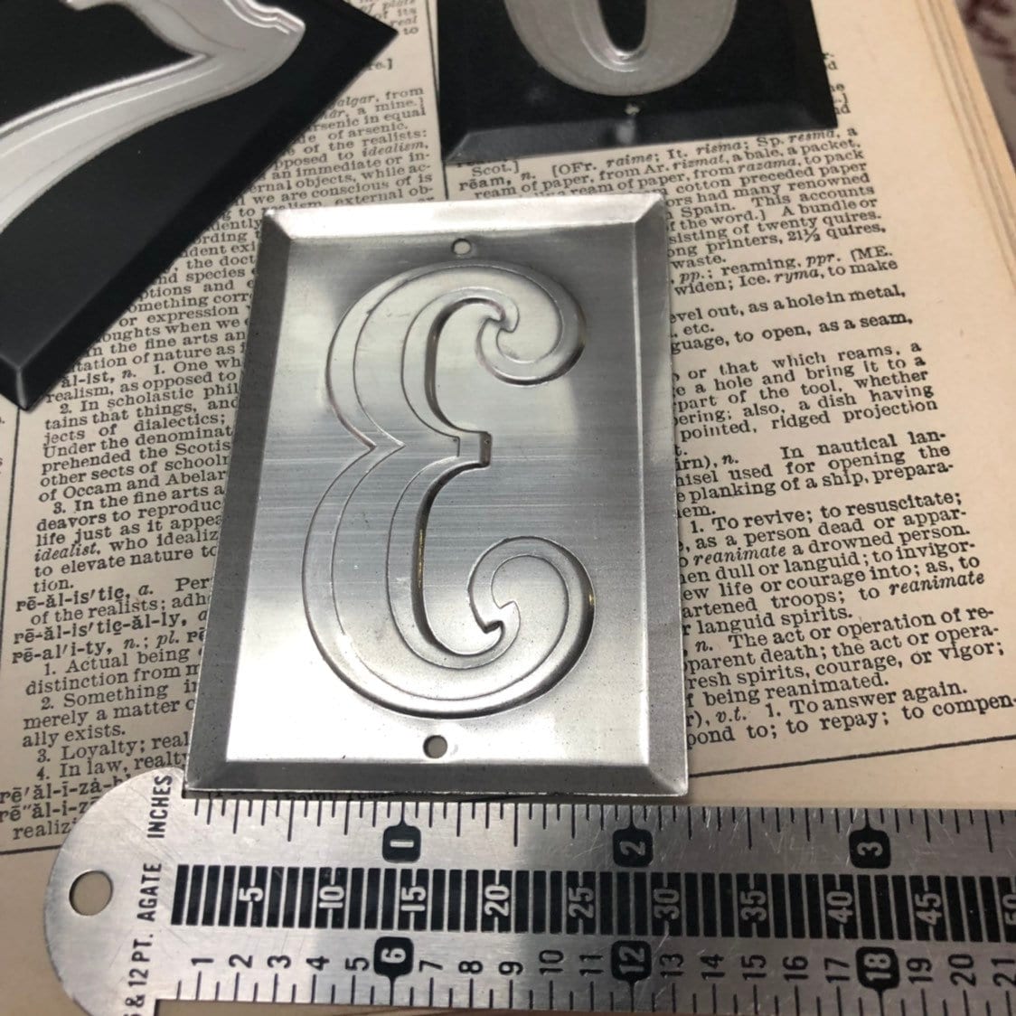 Industrial metal numbers 3 small vintage metal numbers | Etsy