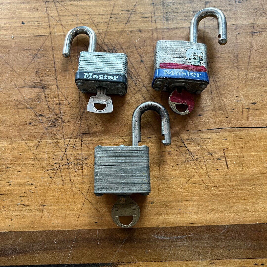 Vintage Master Lock With Key Antique Working Padlock - Etsy