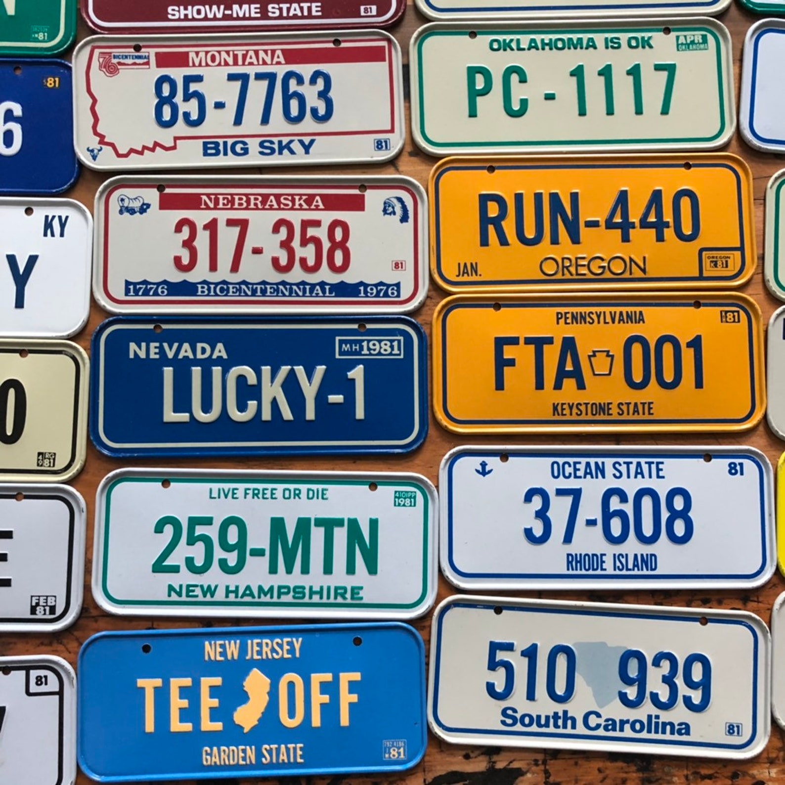 Vintage 1981 Bike License Plates Choose Your State Bike | Etsy