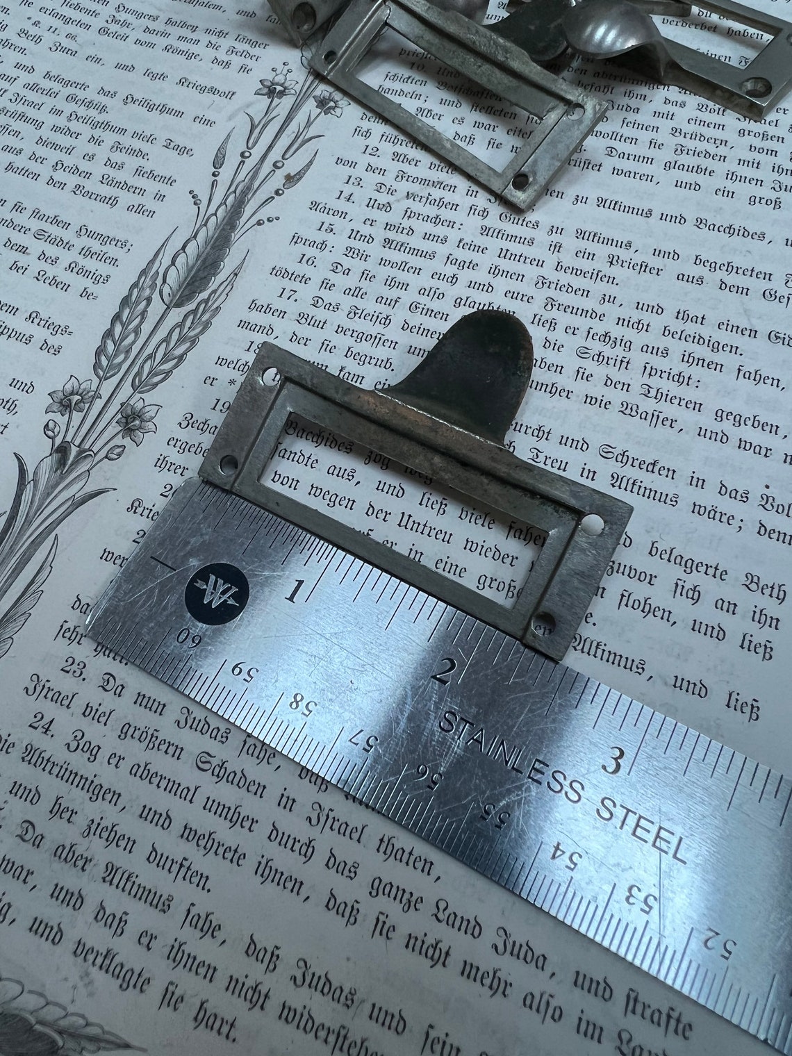 Vintage Silver Nickel Plated Brass Label Holder for Drawers - Etsy