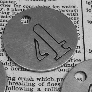 Round Silver Aluminum Numbered Tag - Industrial Silver Key Tag - Room ...