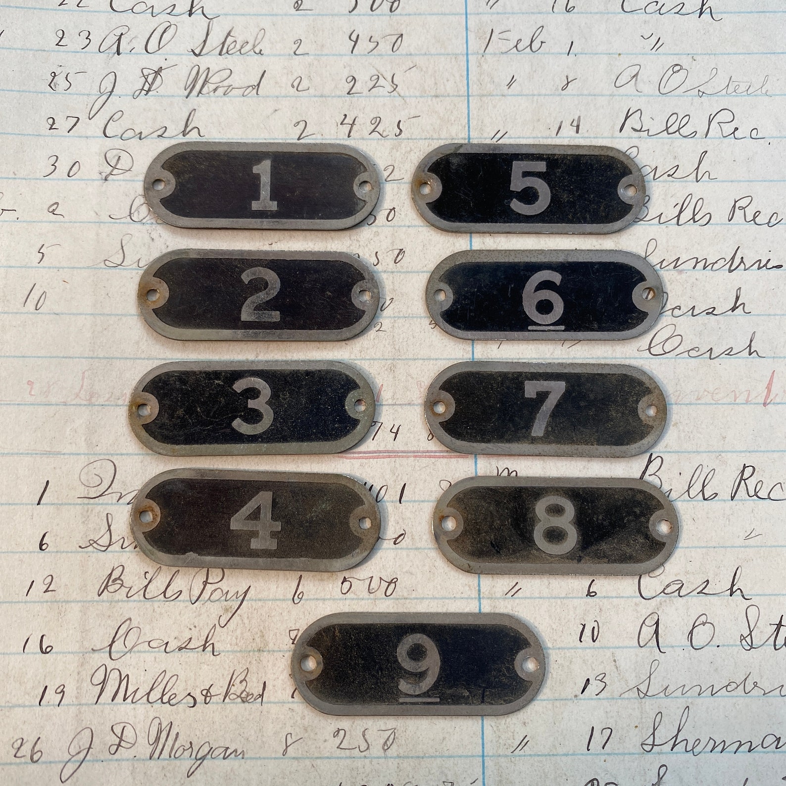 Vintage Locker Numbers Locker Basket Numbers Numbered Tags - Etsy