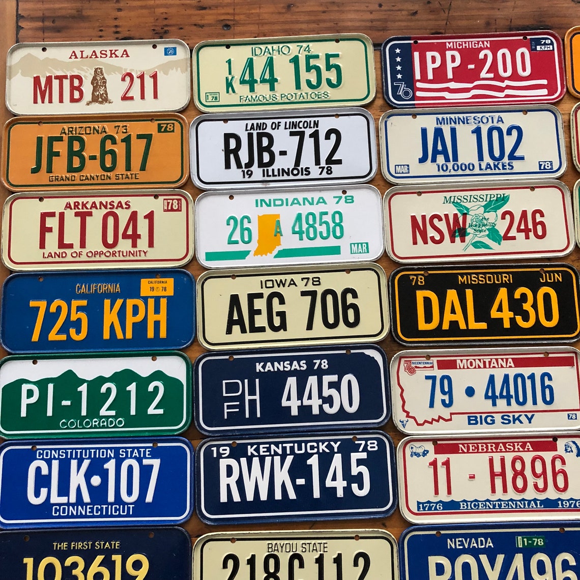 Vintage 1978 Bike License Plates Choose Your State Bike - Etsy