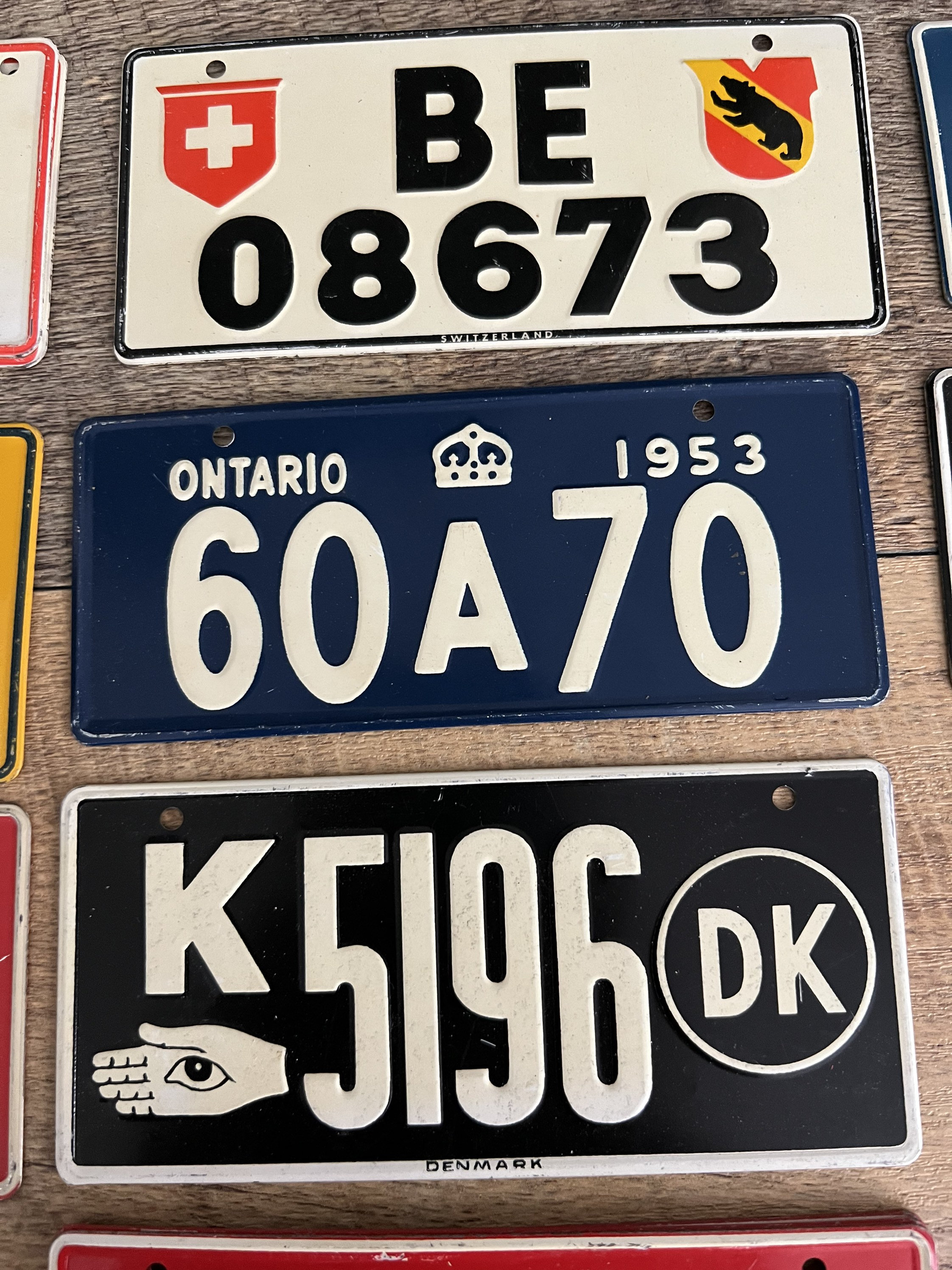 Vintage 1953 Bike License Plates - International Countries - Kids ...