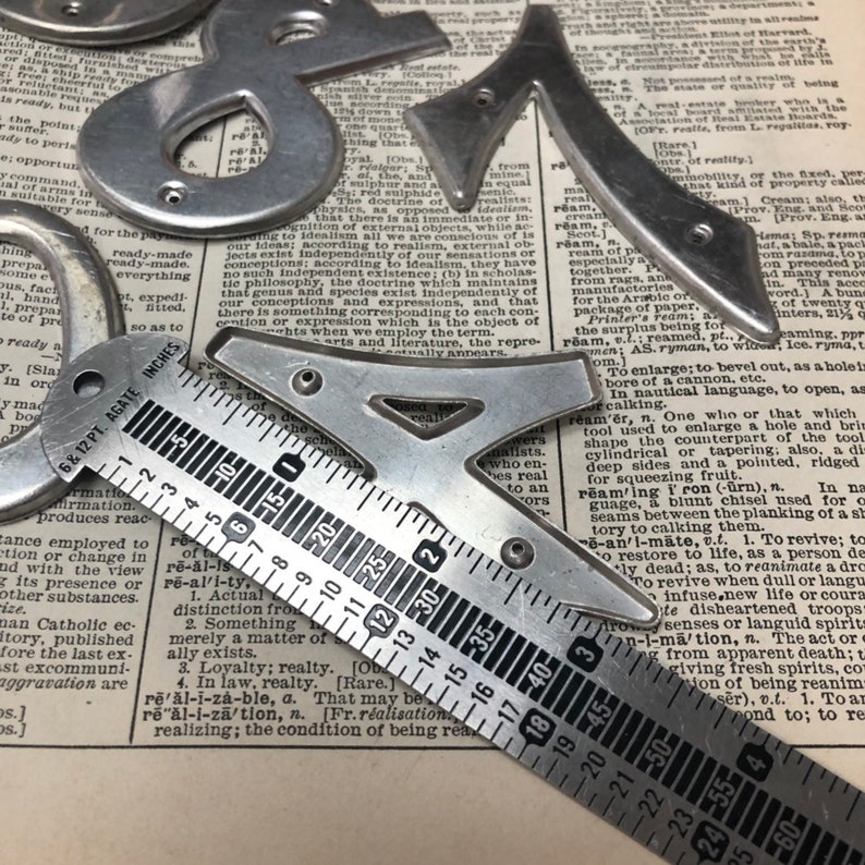 Industrial Metal Numbers 3 Small Vintage Metal Numbers - Etsy