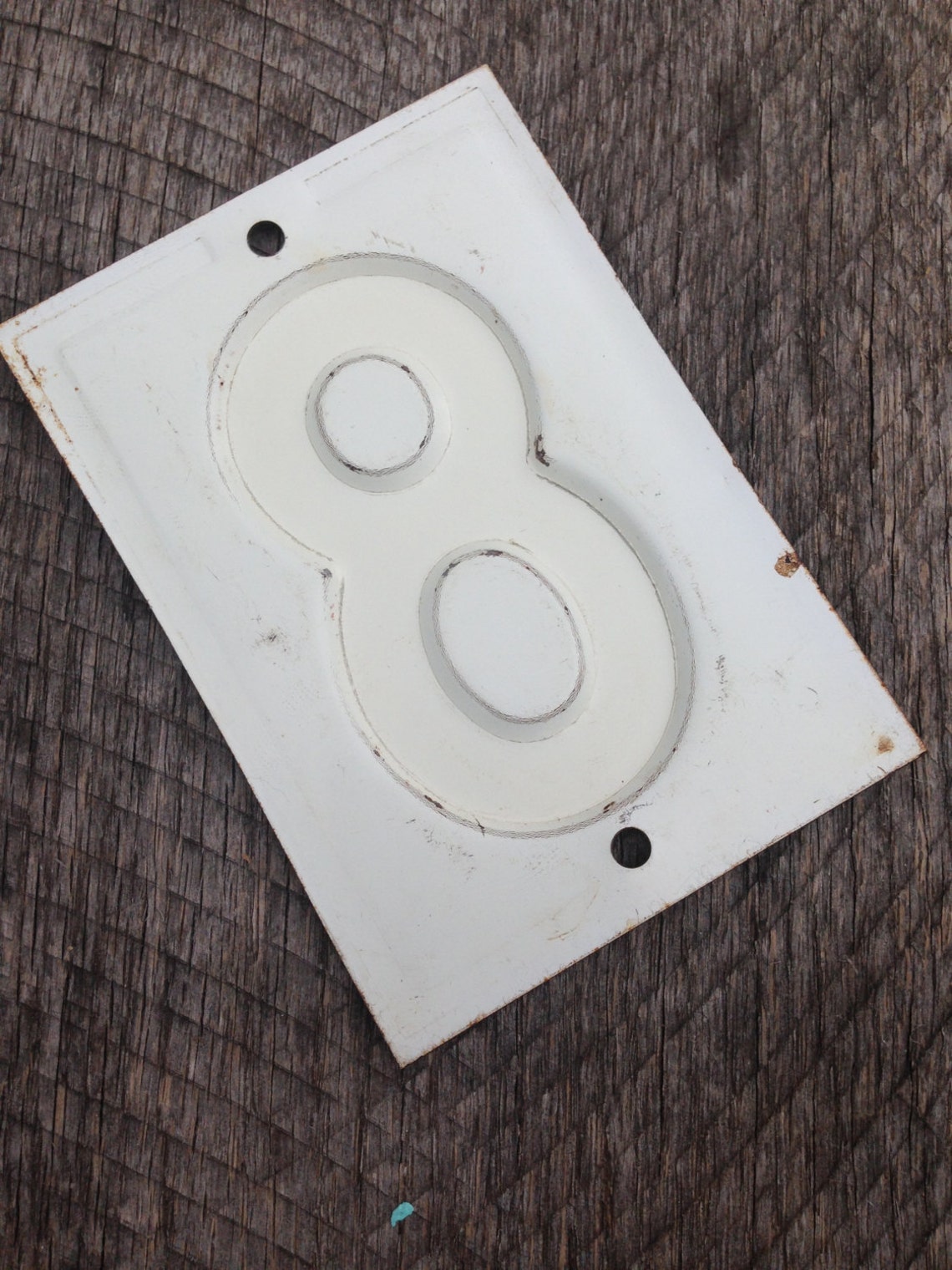 Vintage Embossed Metal Number 8 Red Gas Station Number | Etsy