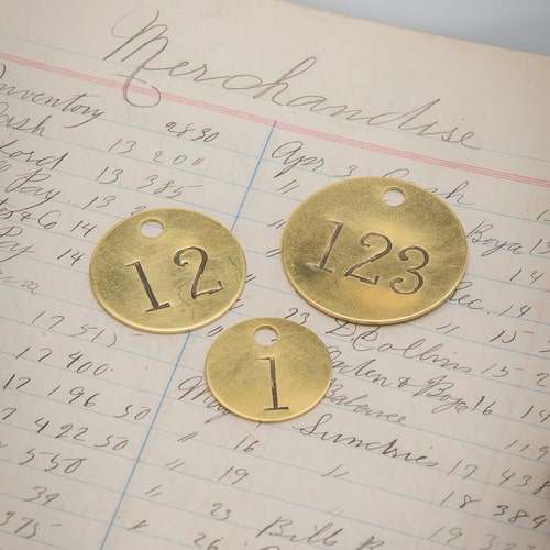 Hand Punched Brass or Aluminum Numbered Tags Custom Numbered - Etsy