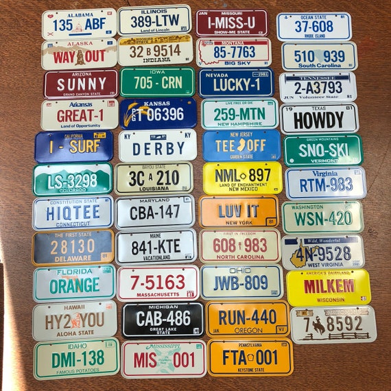Vintage 1981 Bike License Plates Choose your state Bike | Etsy
