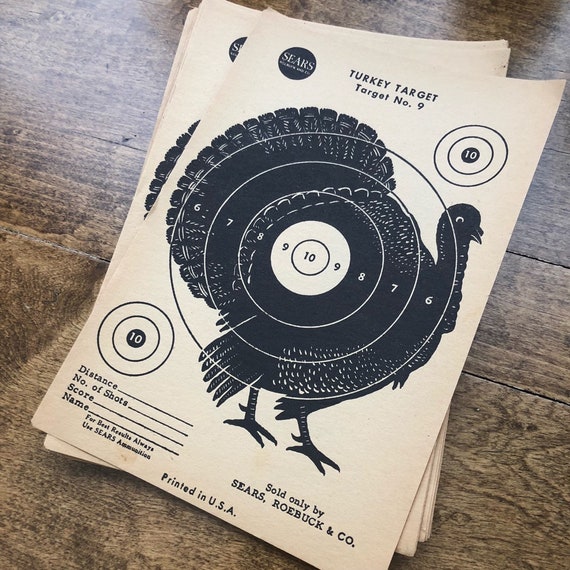 Vintage Sears J.C. Higgins Turkey Target Paper Target No. 9 | Etsy