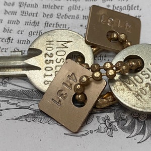 Mosler Bank Safe Key Set - Industrial High Security Key - Vintage Safe ...