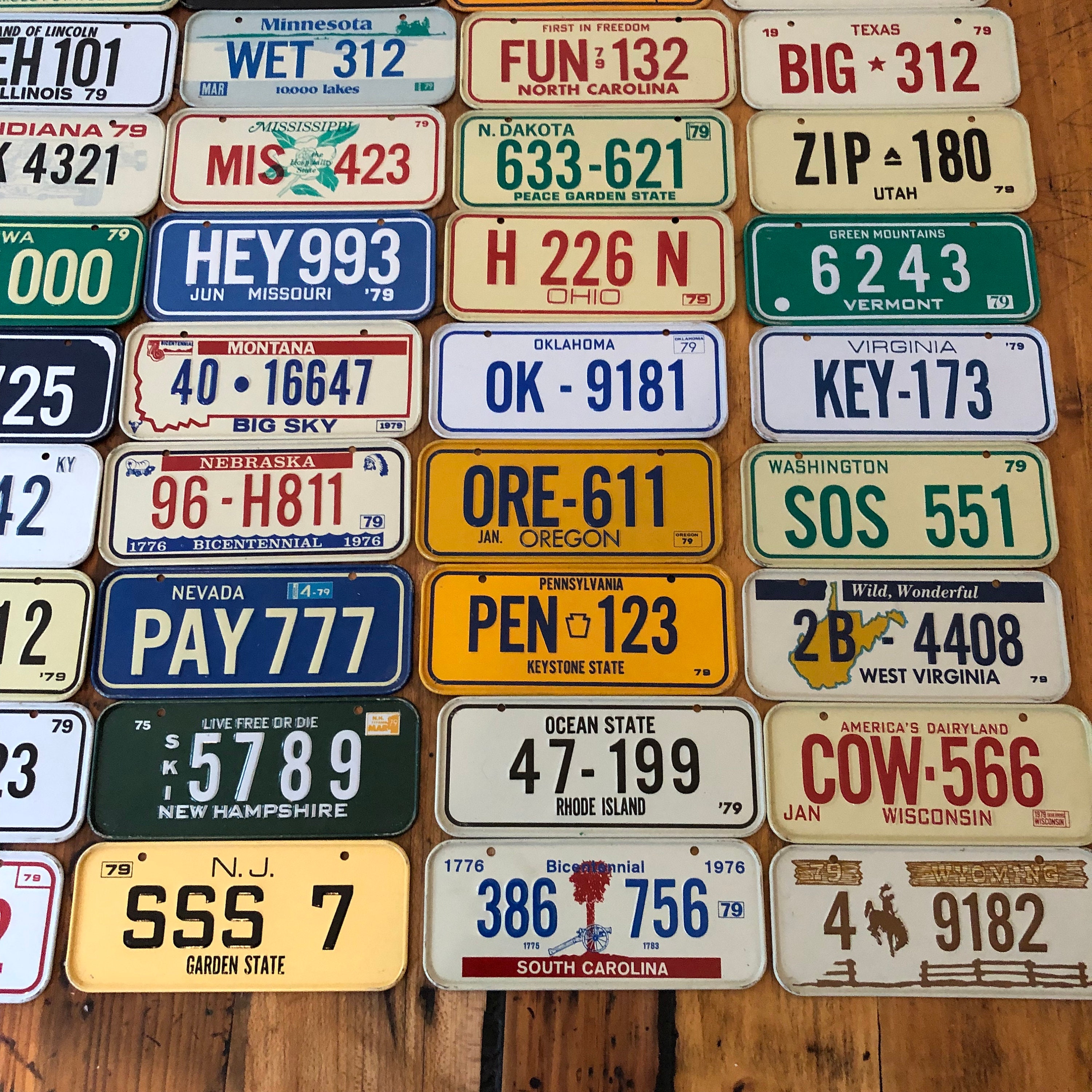 Vintage 1979 Bike License Plates - Choose Your State - Bike Plate ...