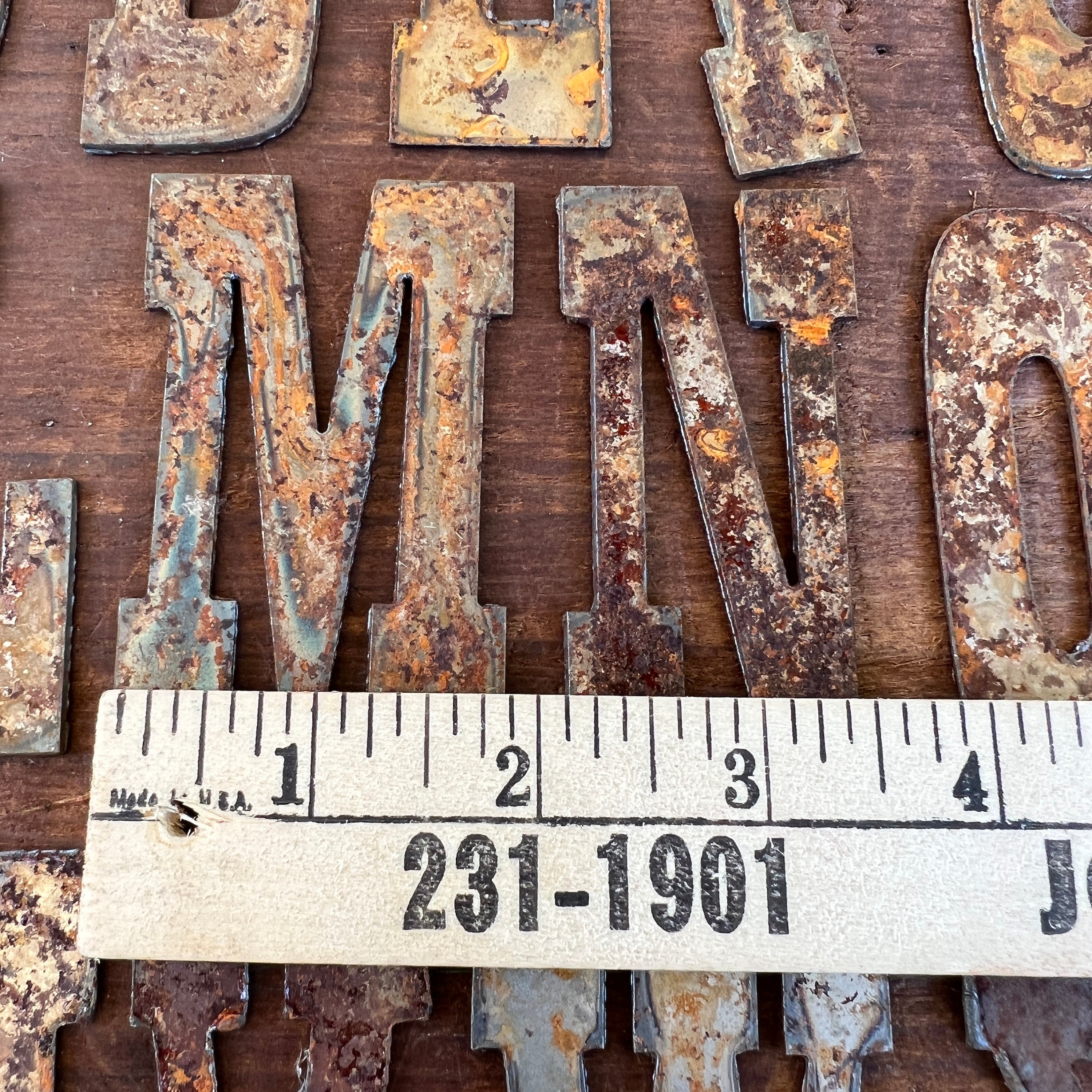 Rusty Metal Letters and Numbers - 3" Letter– Sign Letter - Address ...