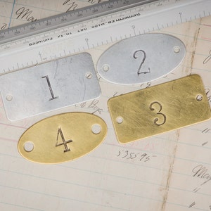 Hand Punched Brass or Aluminum Numbered Tags - Custom Numbered Locker ...