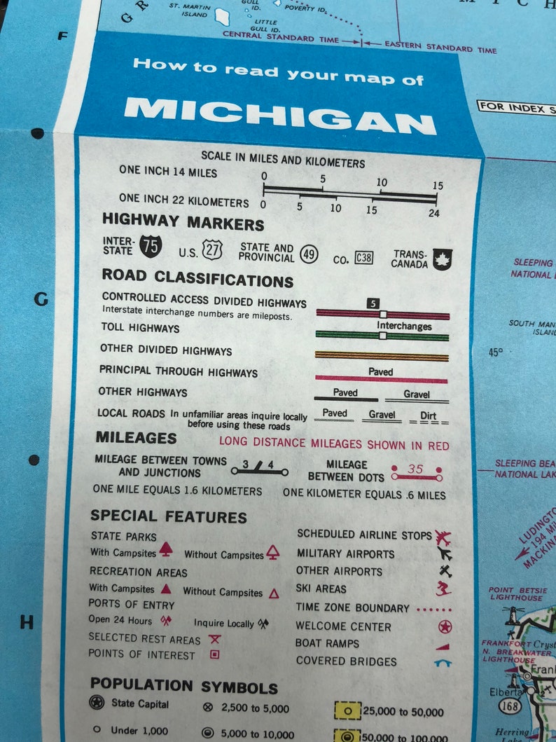 Vintage Paper Map 1980's Map Your Choice MN IA or MI | Etsy