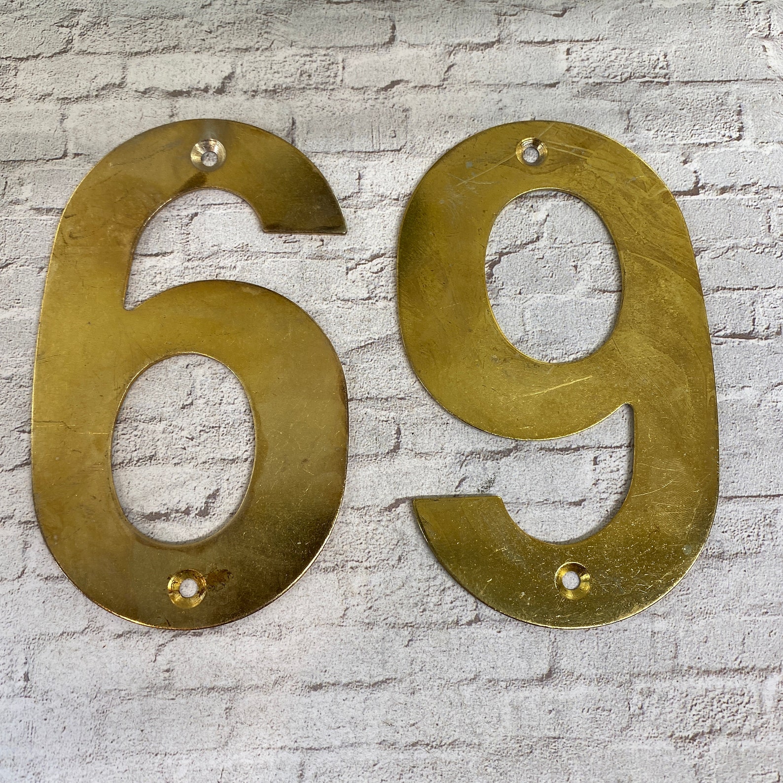 Vintage House Numbers Brass House Number Salvaged Address - Etsy