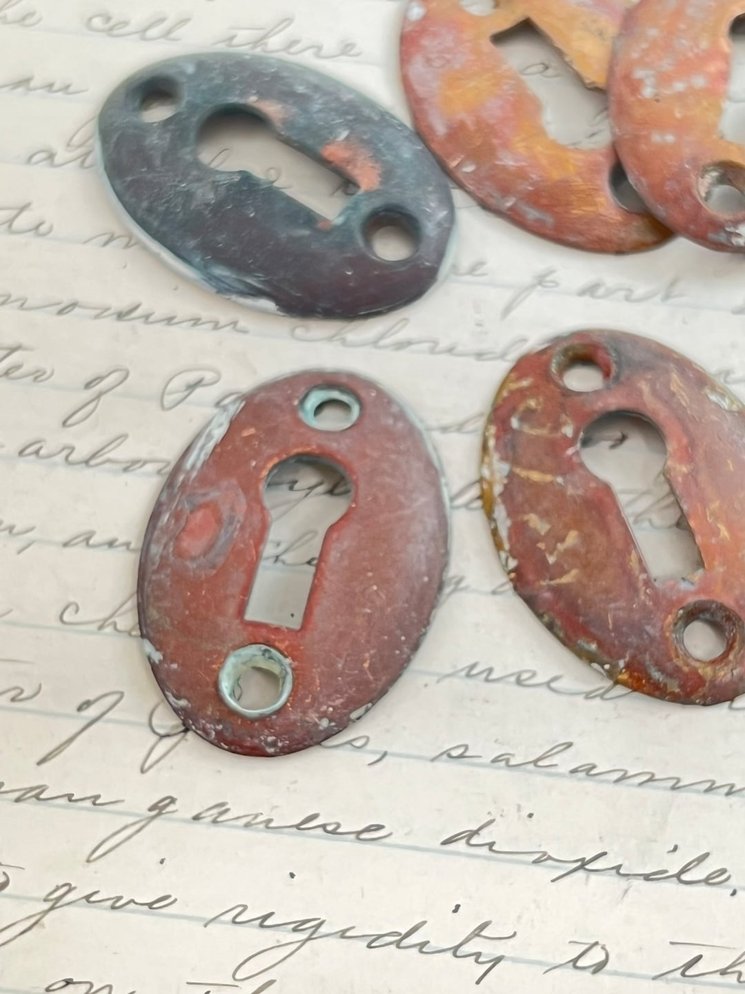 Vintage Brass Escutcheon -small Keyhole - Antique Brass Charm - Keyhole ...