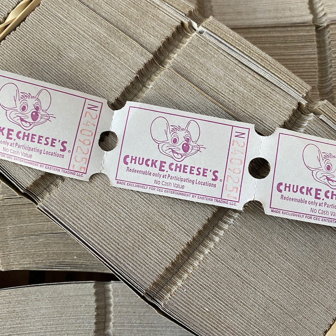 Chuck E Cheese's Arcade - Set of 10 Tickets -vintage Consecutive ...