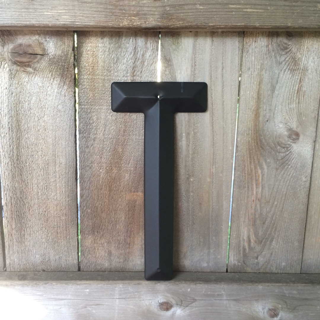14" Vintage Industrial Metal Marquee Letter T - Black Metal - NOS Steel ...