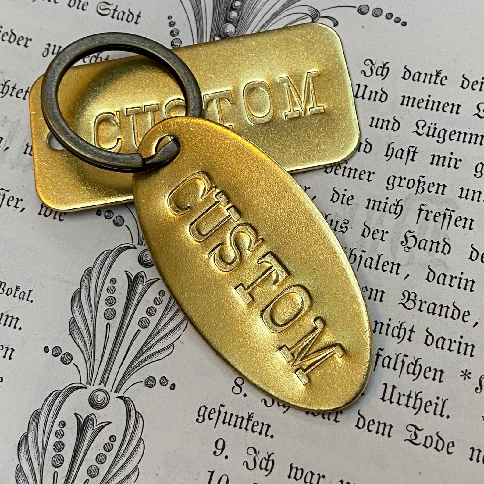 Custom Hand Punched Brass and Metal Tag - Oval or Rectangle Hand ...