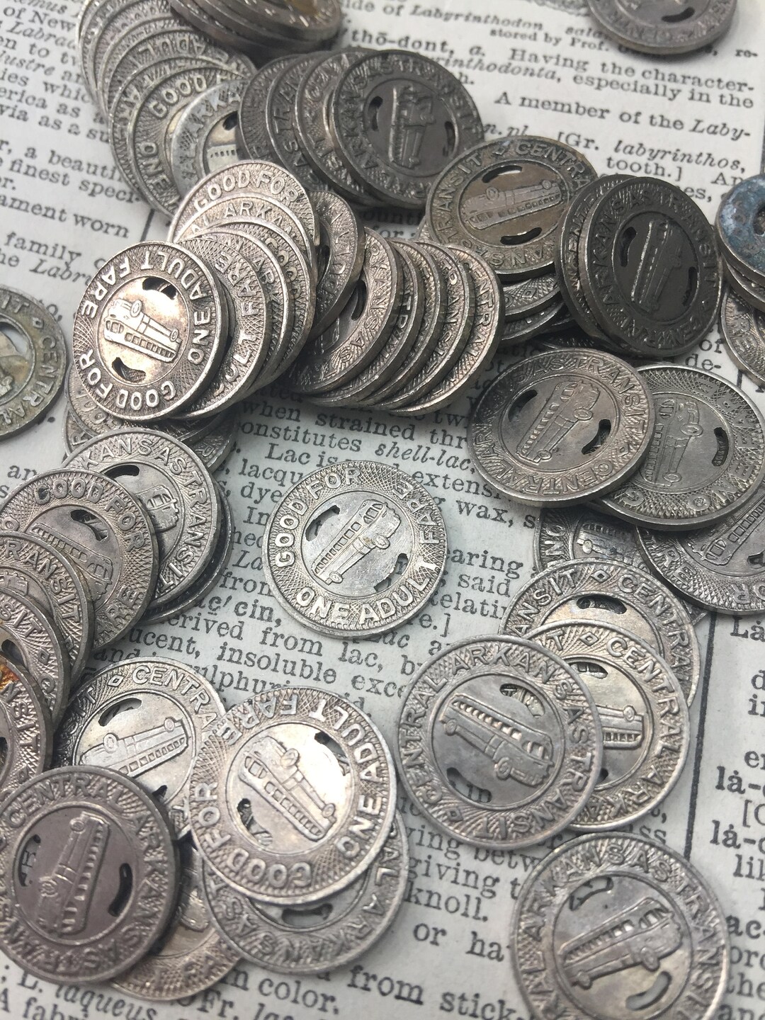 Set of 3 Tokens -vintage Arkansas Transportation Bus City Transit ...