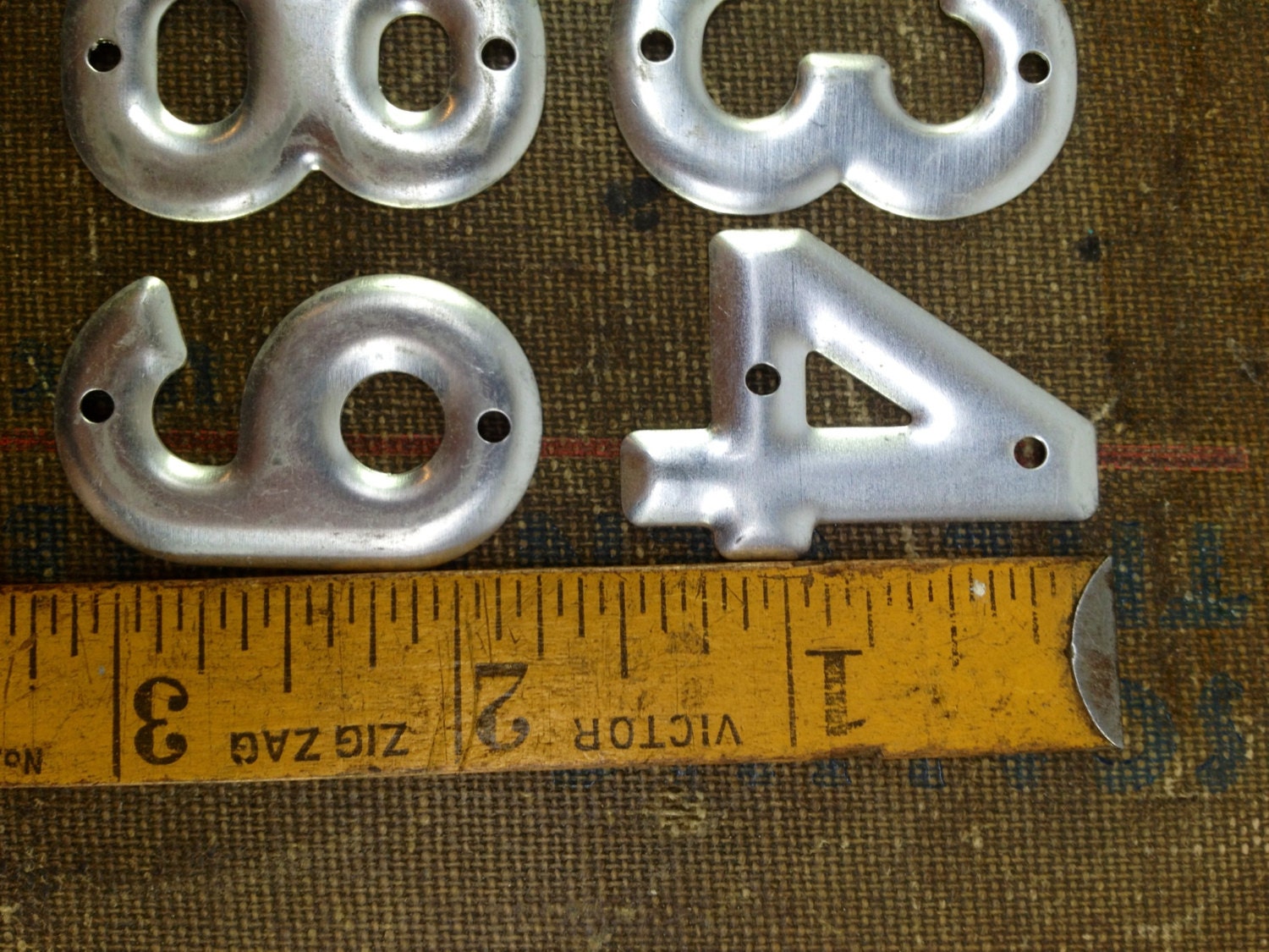 Vintage Address Numbers Small Metal Number Sign Number - Etsy