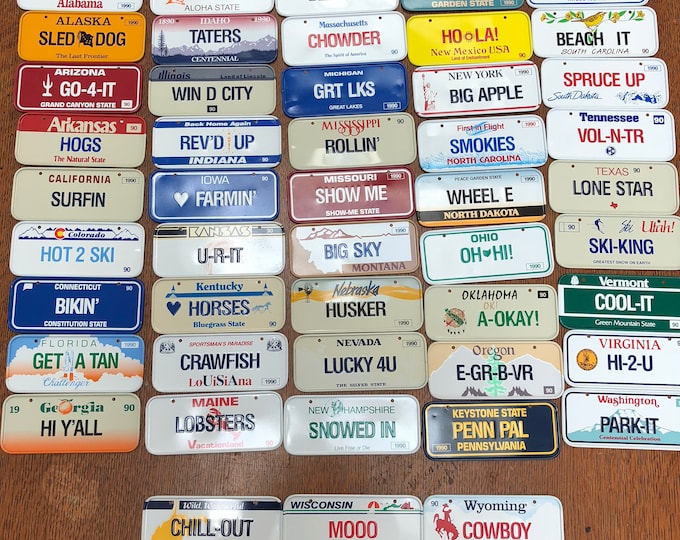 Vintage 1990 Bike License Plates Choose Your State Bike Plate Cereal ...
