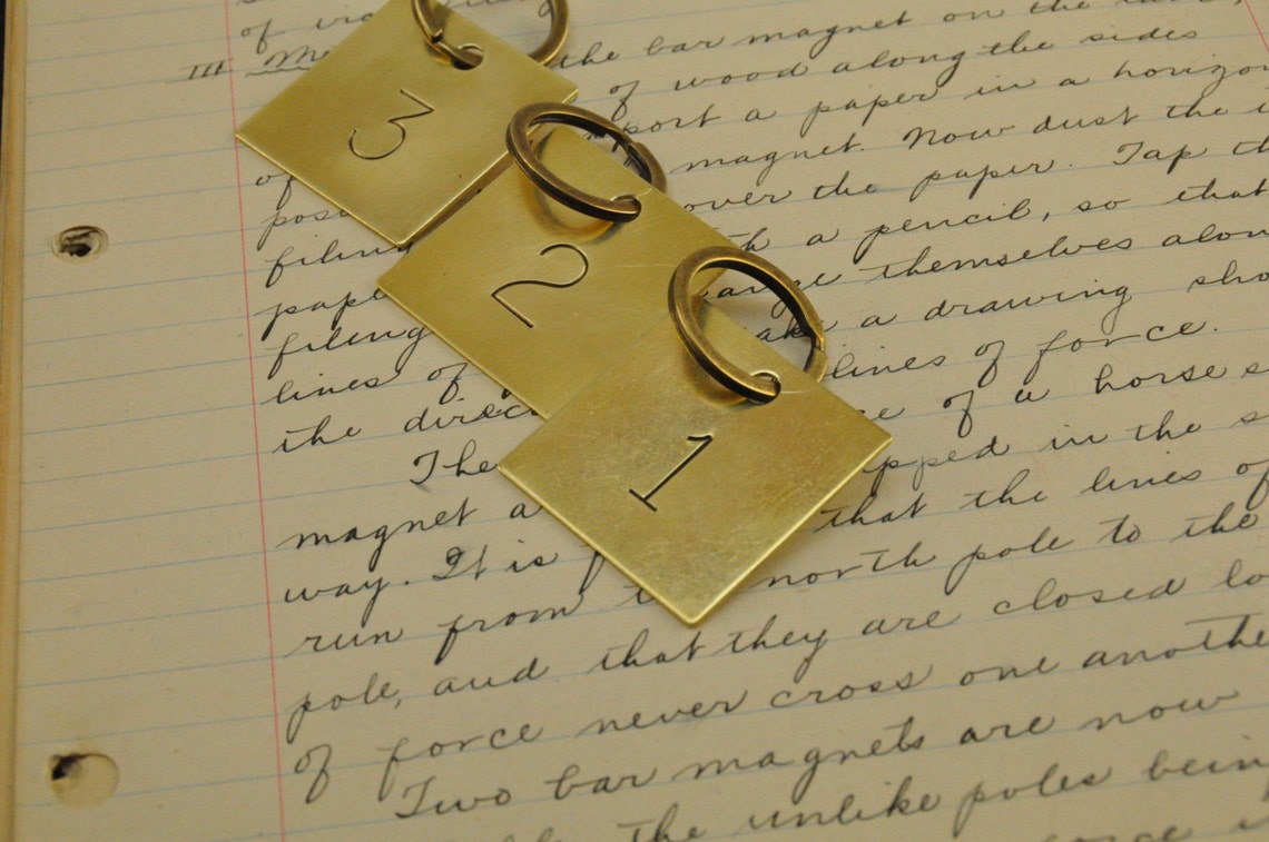 Custom Hand Punched Square Hotel Room Key Tags - Key Fob - Valet Tag ...