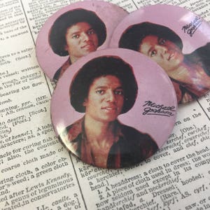 Vintage 1980's Michael Jackson Button - Retro Pop 80's Pin - Rock and ...