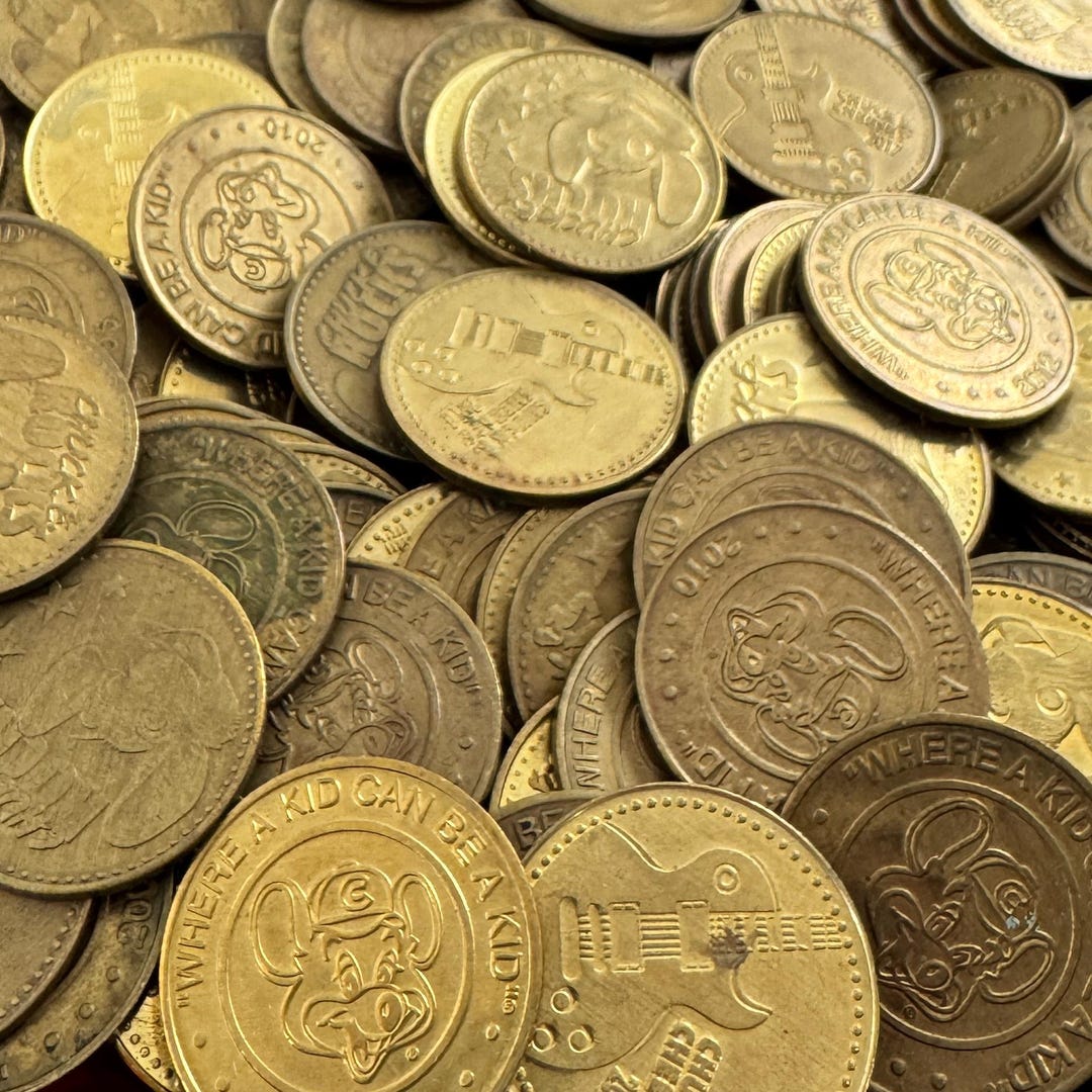 Chuck E Cheese Tokens 2012 Chuck E Cheese Token Etsy UK