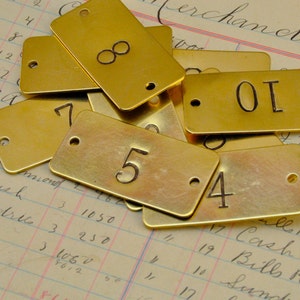 Hotel Room Number Rectangle Brass Plate - Custom Hand Punched - Hand ...