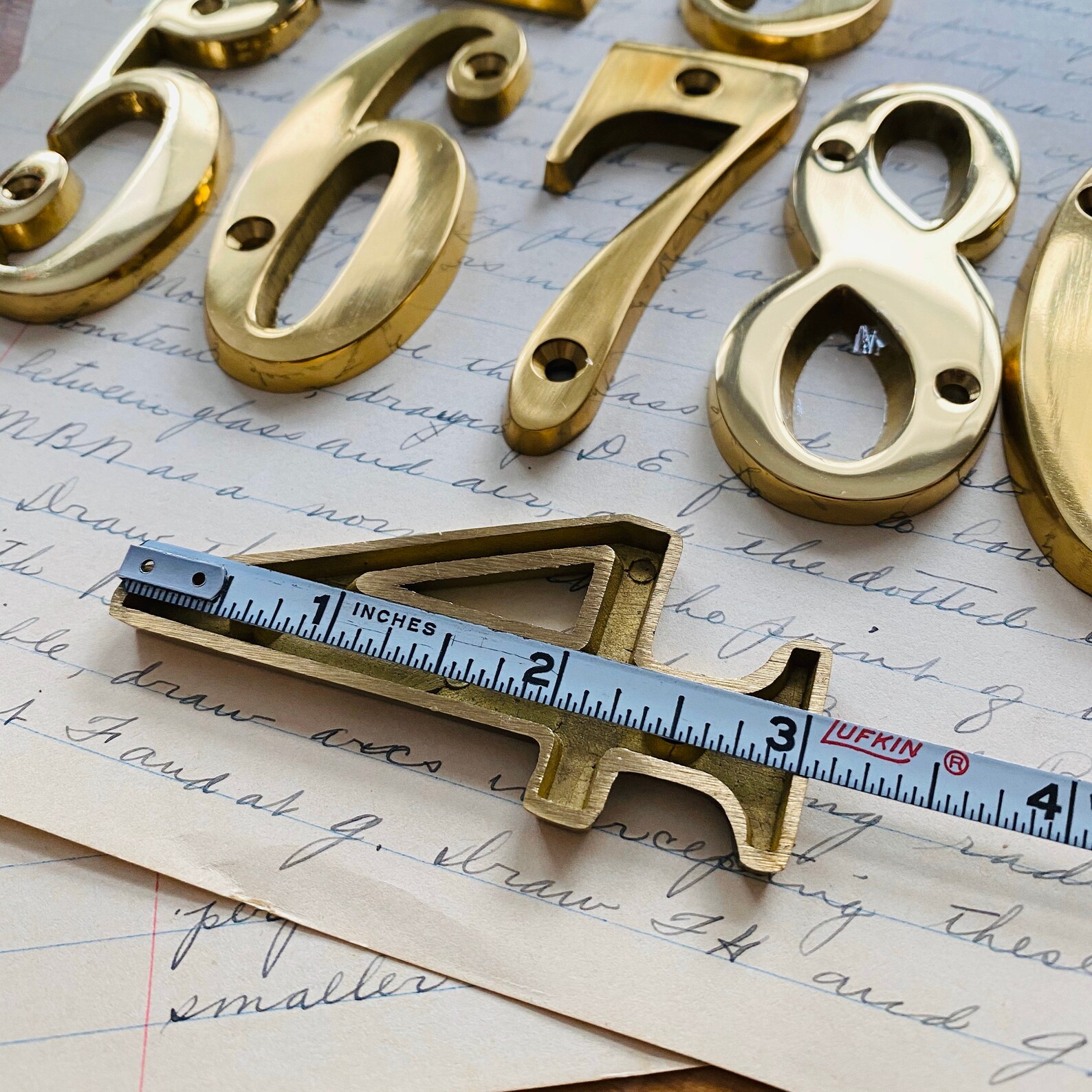 Vintage 3" House Numbers - Your Choice Brass House Number - Salvaged ...