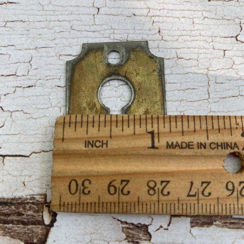 Vintage Nickel Plated Square Escutcheon small Keyhole - Etsy