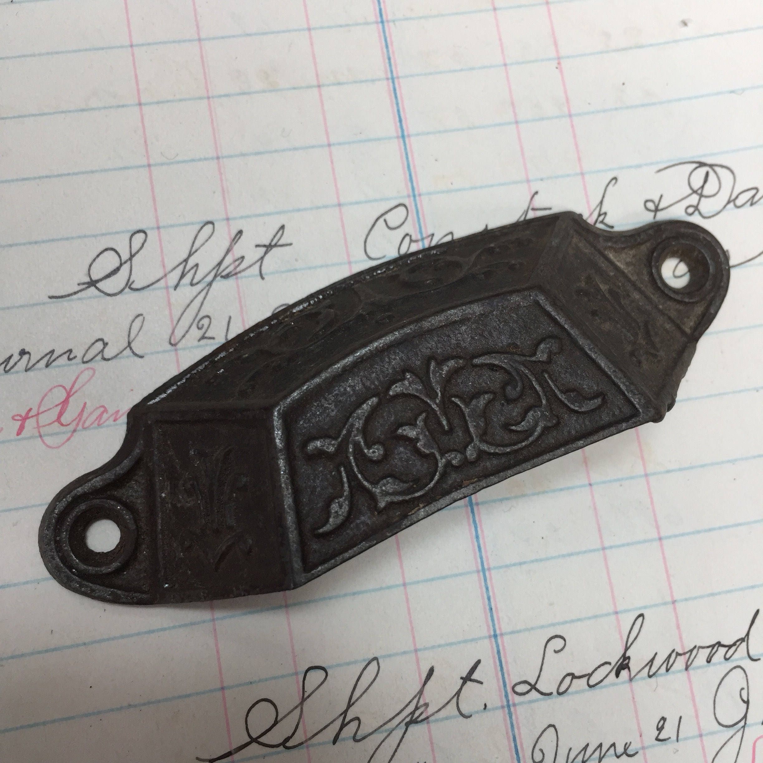 Antique cast iron Drawer Pull -Very Ornate sunburst- metal drawer ...