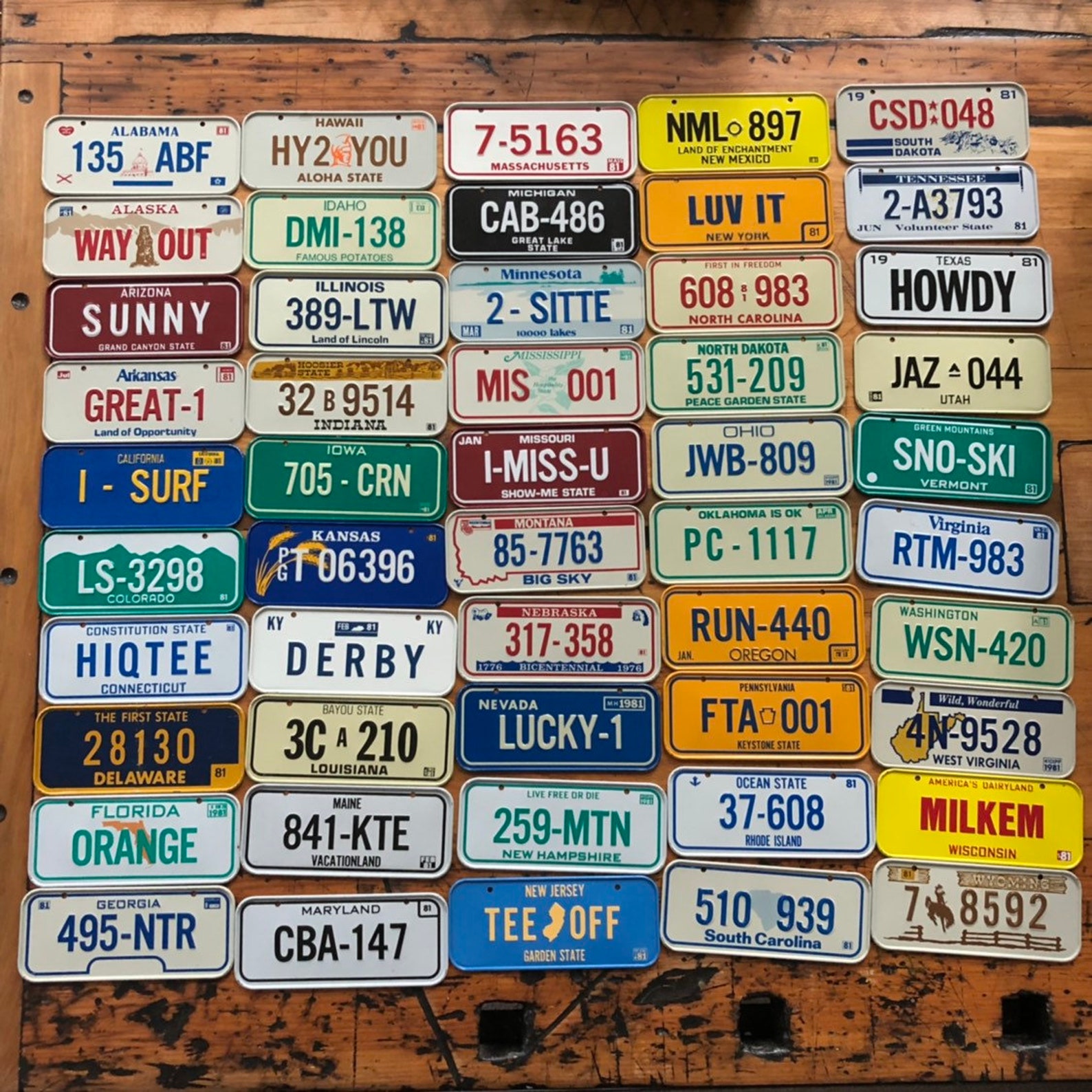Vintage 1981 Bike License Plates Choose Your State Bike - Etsy