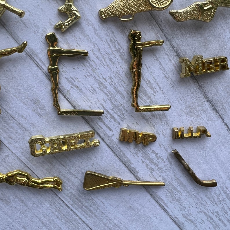 Vintage Varsity Sport Pin - Gold Metal - Letterman Pin - Highschool ...