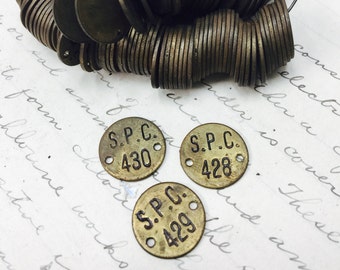 Antique Numbered Watch Repair Brass Tags Vintage Room Key | Etsy