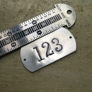 Hand Punched Aluminum ID Numbered Tags - Custom Numbered Locker Tags ...