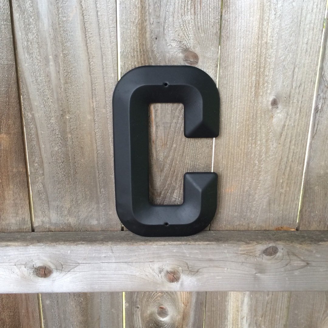 10 Vintage Industrial Metal Marquee Letter C Black Metal NOS Steel Sign ...