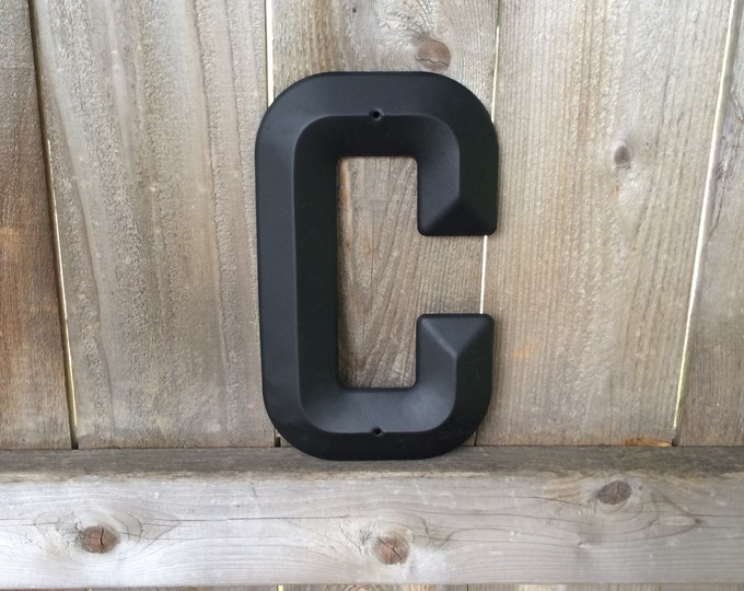 10" Vintage Industrial Metal Marquee Letter C - Black Metal - NOS Steel ...
