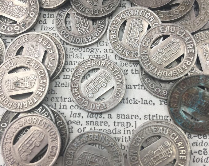Set of 3 Tokens vintage Eau Claire Transportation Bus City Transit ...