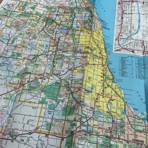 Vintage Paper Map - 1980's Illinois Road Map - Chicago- New Old Stock ...
