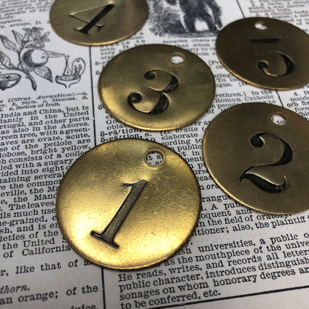 Custom Hand Punched Round Brass Tag - Hand Stamped Key Tag - Hand Made ...