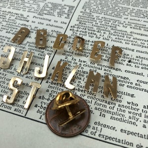 Vintage Gold Plated Letter Pins - Lapel Pins- Initial Pins- Choose Your ...