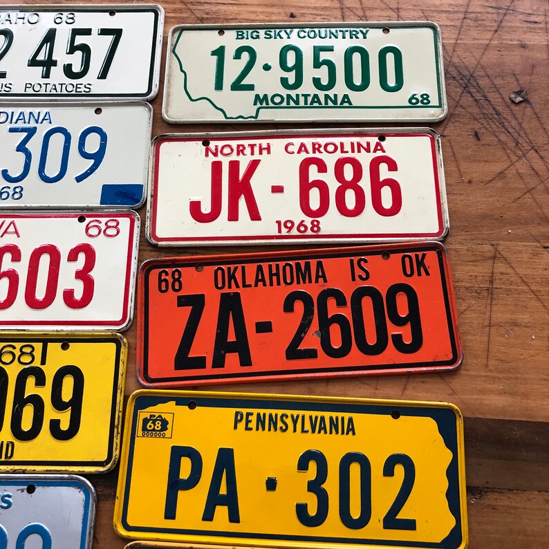 Vintage 1968 Bike License Plates Choose Your State Bike | Etsy